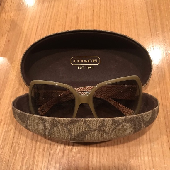 Coach | Accessories | Coach Tan Sunglasses With Hard Case | Poshmark